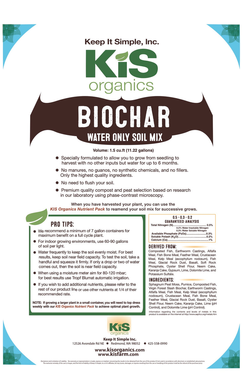 KIS Organics Biochar Soil Mix – KiS Organics