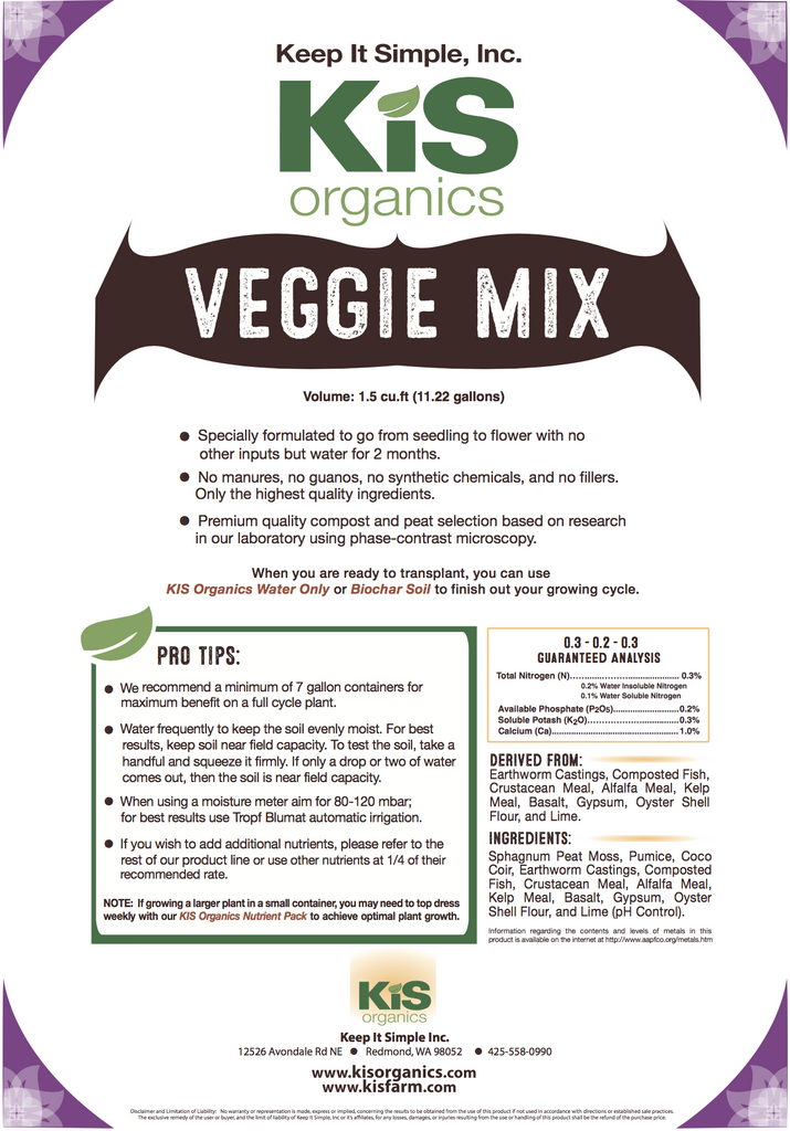 KIS Organics Veggie Soil Mix – KiS Organics